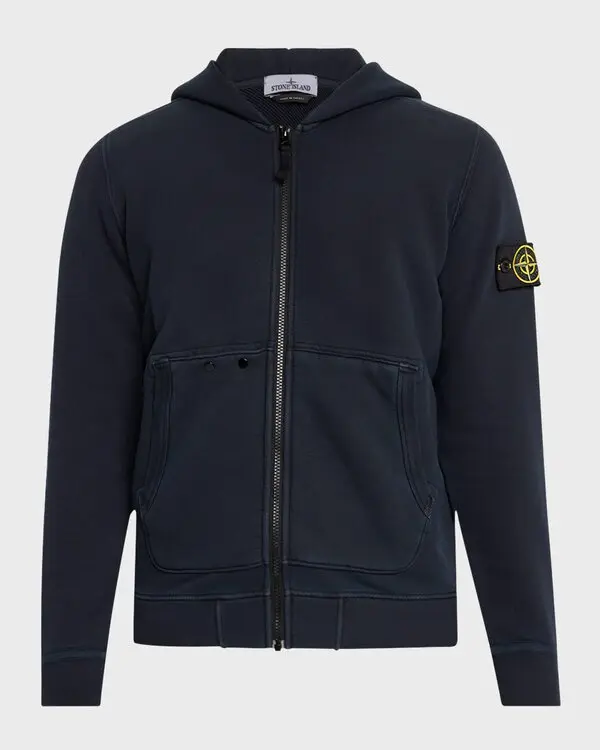 Stone Island Zip Hoodie - Navy Blue | Editorialist